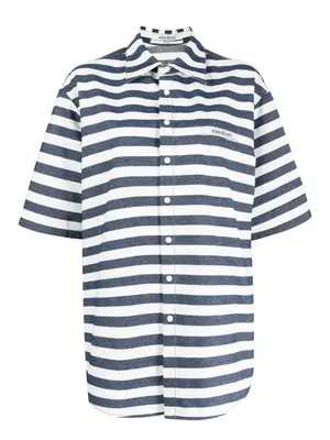 KIMHEKIM Striped Cotton Shirt - Blue