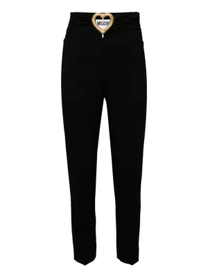 Moschino Heart Cut-out Tailored Trousers - Black
