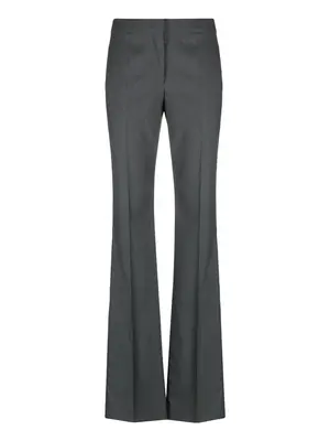 Moschino Straight Virgin Wool Tailored Trousers - Grey