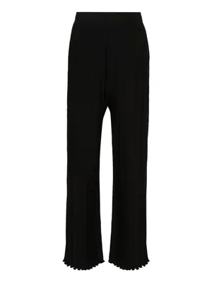 LANVIN Plissé Wide-leg Trousers - Black