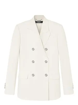 Versace Double-breasted Wool Blazer - White