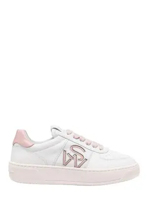 STUART WEITZMAN Stuart Weitzman Courtside Leather Sneakers White