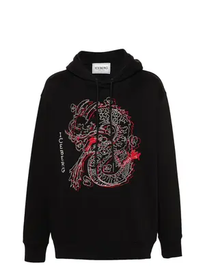 Iceberg Embroidered Hoodie - Black