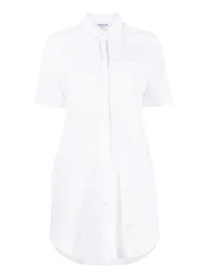 Thom Browne Sequin-detail Cotton Shirt Dress - White