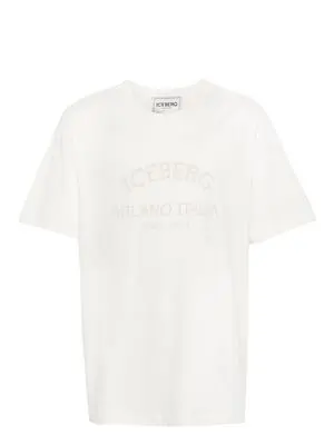 Iceberg Logo-print Cotton T-shirt - Neutrals