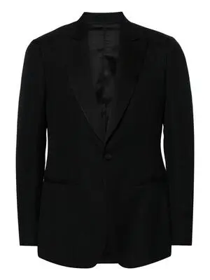 LARDINI Lurex-detail Single-breasted Blazer - Black