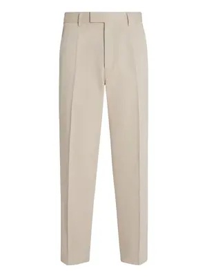 Zegna Zegna Tapered Tailored Trousers Neutrals