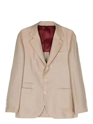 Brunello Cucinelli Linen Blend Single-breasted Blazer - Neutrals