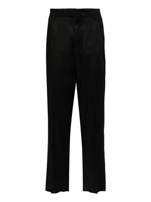 LARDINI Tapered-leg Twill Trousers - Black