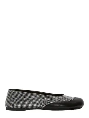 JW Anderson Crystal-embellished Ballerina Flats - Black