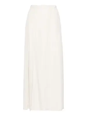 TOTEME Pleated Crepe Wrap Skirt - Neutrals