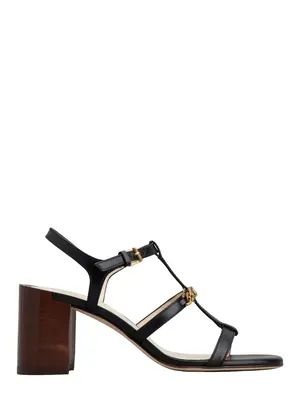 TOD'S Logo-plaque Leather Sandals - Black
