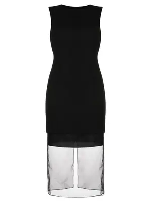 JASON WU Layered Stretch-jersey Midi Dress - Black