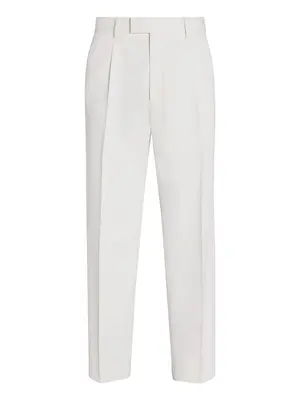 Zegna Pressed-crease Tailored Trousers - White