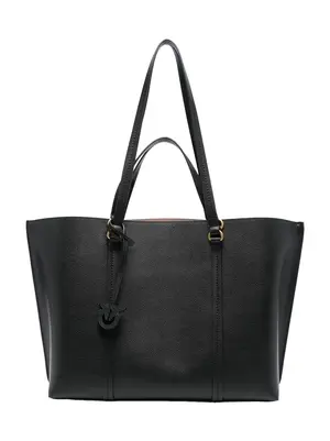 Pinko Love Birds Leather Tote - Black