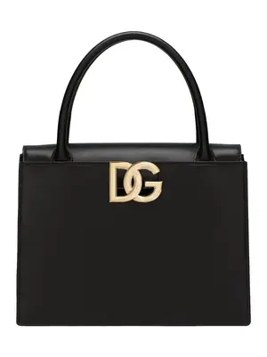 Dolce & Gabbana Logo-plaque Leather Tote - Black