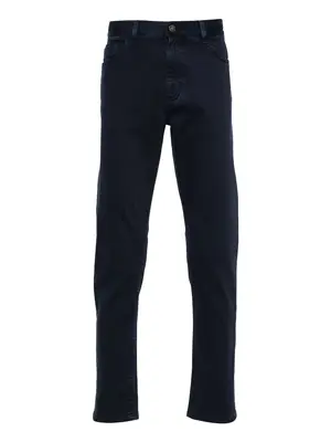 Zegna Logo Patch Mid-rise Jeans - Blue