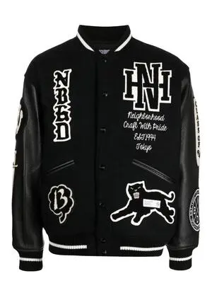 NEIGHBORHOOD Logo-patch Varsity Jacket - Black