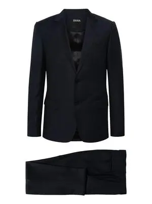 Zegna Single-breasted Wool Suit - Blue