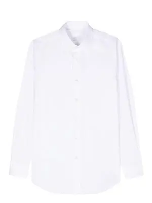 Brioni Long-sleeve Poplin Shirt - White