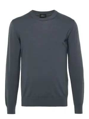 Brioni Fine-knit Wool Jumper - Blue