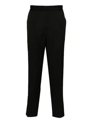 GOLDEN GOOSE Logo-plaque Virgin Wool Trousers - Black