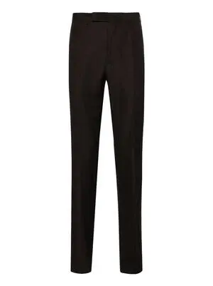 Zegna Mid-rise Straight-leg Trousers - Brown