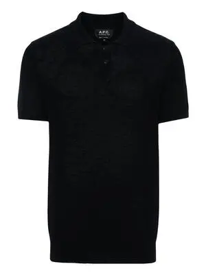 A.p.c. Jay Open-knit Polo Shirt - Blue