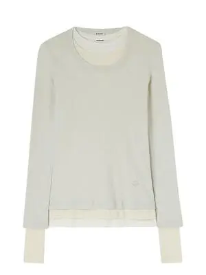 JIL SANDER Layered Cotton T-shirt - Grey