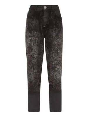 Philipp Plein Distressed-effect Cropped Jeans - Black