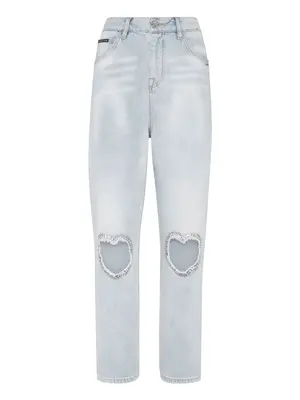 PHILIPP PLEIN Philipp Plein Heart-Patch Straight Jeans