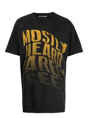 MOSTLY HEARD RARELY SEEN Faded Warped Cotton T-shirt - Black