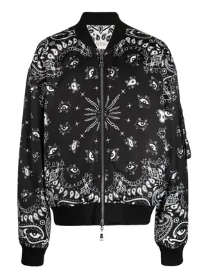 HACULLA. Paisley-print Reversible Bomber Jacket - Black