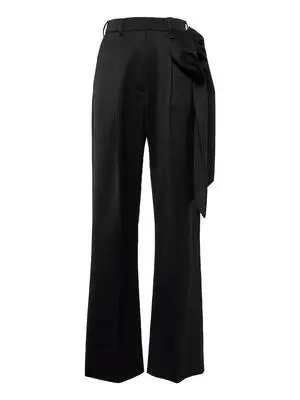 Simone Rocha Floral-appliqué Straight Pants - Black