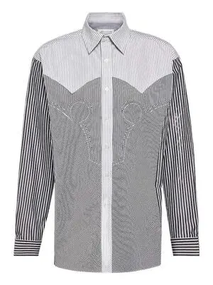 MAISON MARGIELA Striped Cotton-blend Shirt - Black