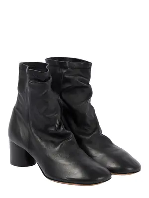 Isabel Marant Laeden Leather Ankle Boots - Black
