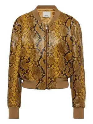ISABEL MARANT Isabel Marant Cerem Snake-Effect Leather Bomber Jacket