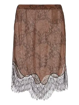 TOM FORD Ramage Tattoo Lace Miniskirt - Brown