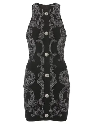 Balmain Paisley Jacquard Lurex® Minidress - Black