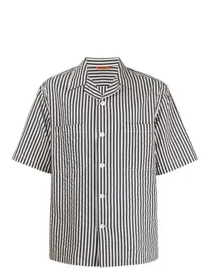 Barena Venezia Striped Seersucker Shirt - Blue