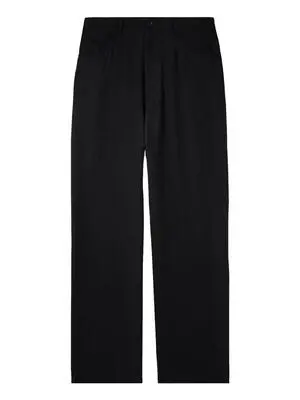 Balenciaga Straight-leg Lyocell-poplin Trousers - Black