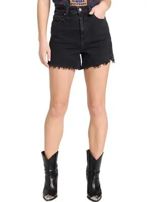Paige Dani Denim Shorts - Dark Raven Destructed
