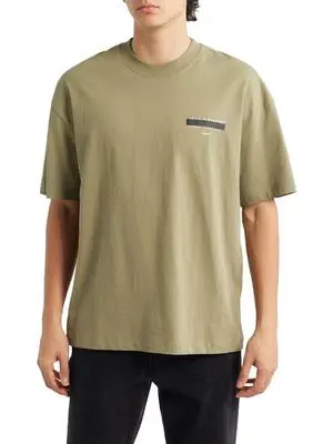 ALLSAINTS Redact Mock Neck Graphic T-shirt - Meadow Green