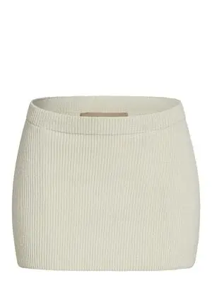 AYA MUSE Eris Ribbed-knit Mini Skirt - Off-white