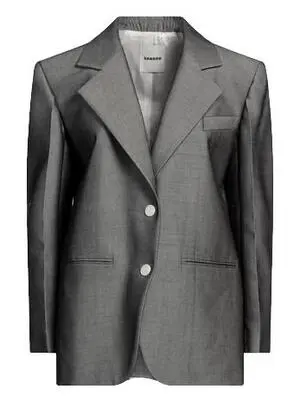 Sandro Virgin Wool-viscose Blazer - Grey