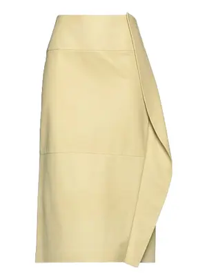 JIL SANDER Lambskin Pencil Midi Skirt - Green