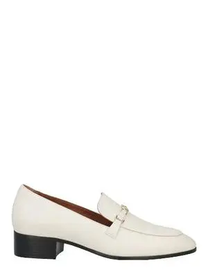 Maje Loafers In Leather With Metal Detailing - White