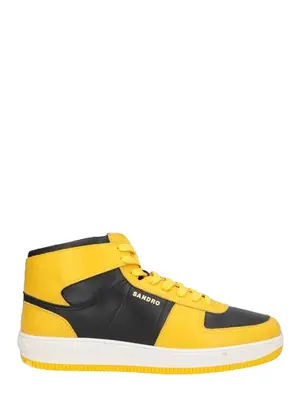 Sandro Leather High-top Sneakers - Yellow
