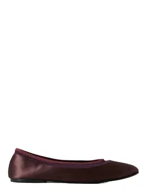 Loulou De Saison Net Sustain Frano Satin Ballet Flats - Burgundy