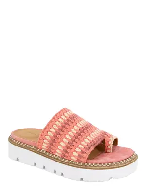 Gentle Souls By Kenneth Cole Lavern Platform Slides - Poppy Multi Fabric